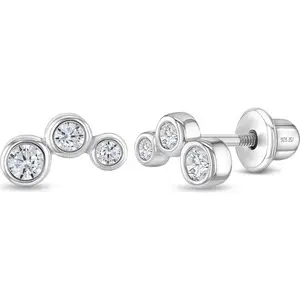 IN SEASON JEWELRY Bezel Climber Earrings - Silver