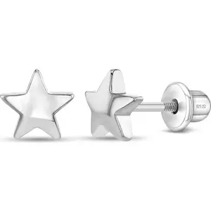 IN SEASON JEWELRY Polished Star Stud Earrings - Silver