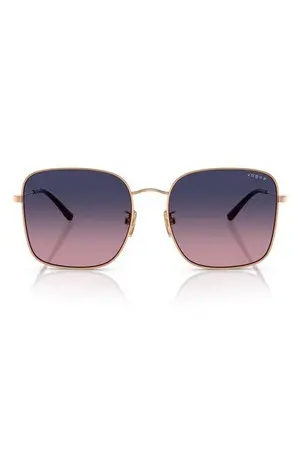 VOGUE VOGUE 57mm Gradient Square Sunglasses Rose Gold