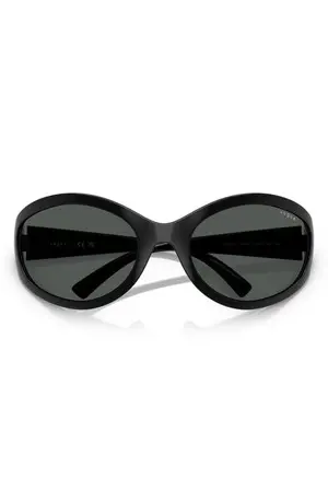 VOGUE 65mm Oversized Oval Sunglasses - Black