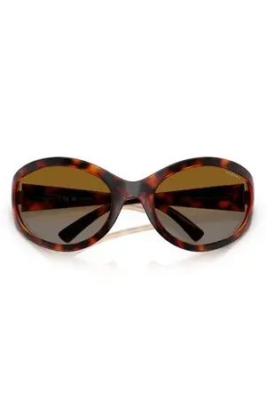 VOGUE 65mm Oversized Oval Sunglasses - Dark Havana