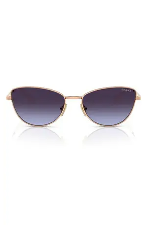 VOGUE 56mm Polarized Butterfly Sunglasses - Rose Gold