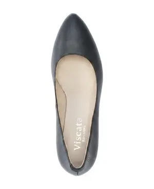 VISCATA Verona Leather Wedges - Black