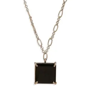 DHWANI BANSAL Blanco Onyx Pendant - White Rhodium Plated