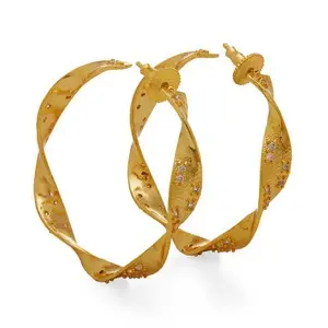 DHWANI BANSAL Dhwani Bhansal Kali Hoop Earrings - Gold Plated