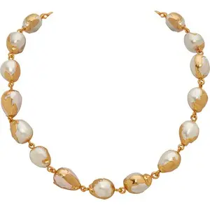DHWANI BANSAL Luna Shell Pearl Necklace - Gold Plated