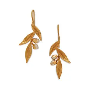 DHWANI BANSAL Haya Pearl Drop Earrings - Gold Plated