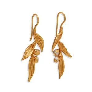 DHWANI BANSAL Haya Pearl Drop Earrings - Gold Plated
