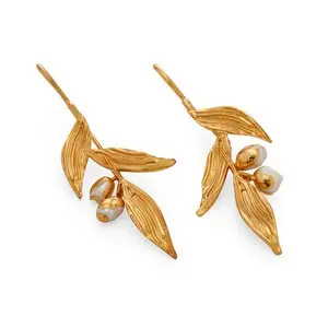 DHWANI BANSAL Haya Pearl Drop Earrings - Gold Plated