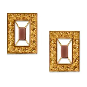 DHWANI BANSAL Kamel Stud Earrings - Gold Plated