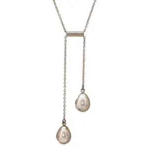 DHWANI BANSAL Boond Pendant Necklace - White Rhodium Plated