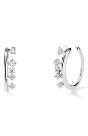 Hearts On Fire Barre Small Diamond Hoop Earrings - White Gold/ Diamond
