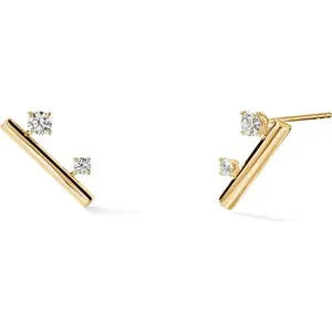 Hearts On Fire Barre 18k Gold Diamond Climber Earrings - Yellow Gold/ Diamond