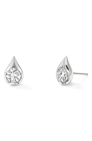 Hearts On Fire Lu Droplet Diamond Stud Earrings - 0.60 Ctw White Gold/ Diamond