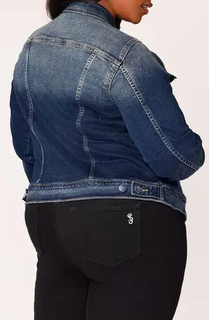 SLINK JEANS Two-tone Denim Trucker Jacket - Autumn