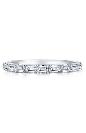Lafonn Baguette Cut Simulated Diamond Stacking Ring - Silver