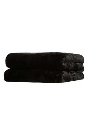 Apparis Jumbo Brady Faux Fur Throw Blanket - Noir