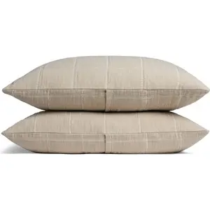 PARACHUTE Terrace Gauze Set Of 2 Organic Cotton Pillow Shams - Toast