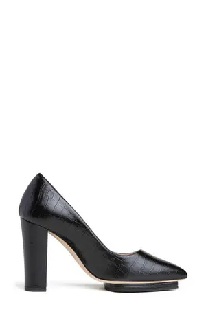 BEAUTIISOLES Pippa Pointed Toe Platform Pump - Black