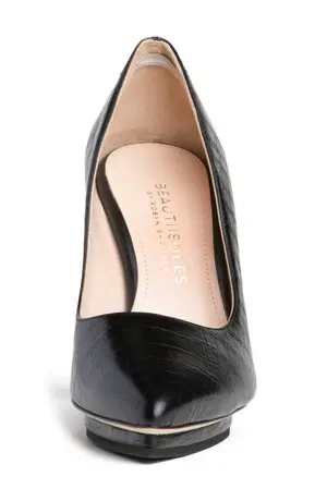 BEAUTIISOLES Pippa Pointed Toe Platform Pump - Black