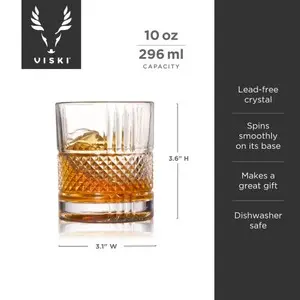 VISKI Revolve Crystal Rocks Glass
