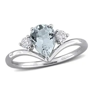 JULIANNA B. And Diamond Engagement Ring - Aquamarine
