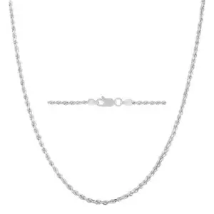 DONATELLO GIAN Name' Sterling 3mm Rope Chain Necklace - Silver