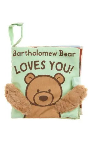 JELLYCAT Bartholomew Bear Loves You! Cloth Book - Multi