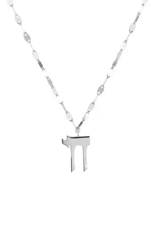 Lana Jewelry Chai 14k Charm Pendant Necklace - White Gold