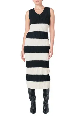 Endless Rose Stripe Midi Sweater Dress