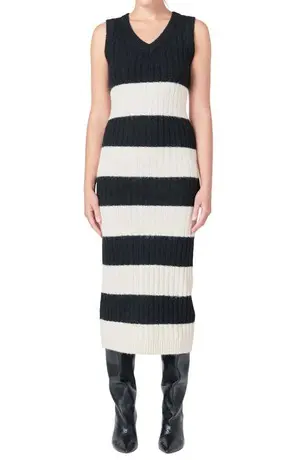 Endless Rose Stripe Midi Sweater Dress