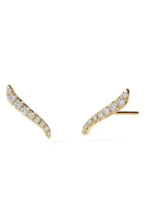 Hearts On Fire Vela Ear Climbers - Yellow Gold/ Diamond