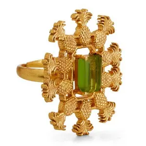 DHWANI BANSAL Piña 22k Gold-plated Ring With Green Topaz