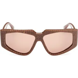 Max Mara 58mm Geometric Sunglasses - Brown Chevron / Light Brown