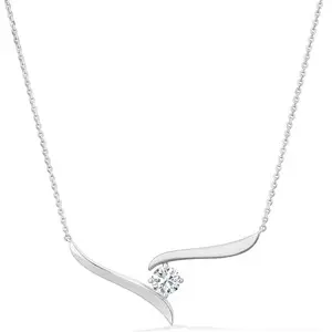 Hearts On Fire Vela Crossover Pendant Necklace - White Gold/ Diamond