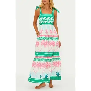 Beach Riot Cami Print Cover-up Maxi Sundress - Tropical Palm