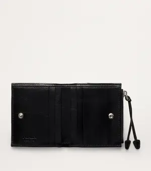 Prada Small Leather Press-stud Wallet - Black