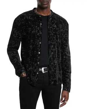 John Varvatos Valencia Regular Fit Velour Burnout Shirt