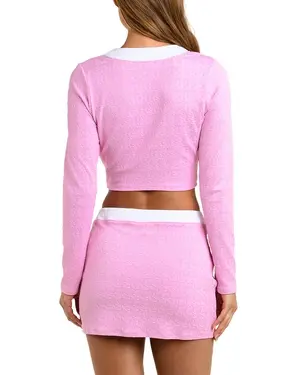 L'Agence Adaline Color Blocked Cardigan - Blush