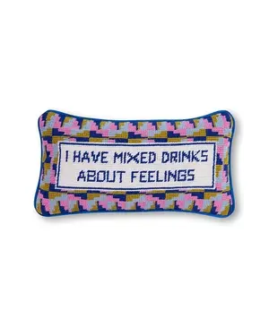 FURBISH Mixed Drinks Needlepoint Pillow, 14 X 8 - Multi