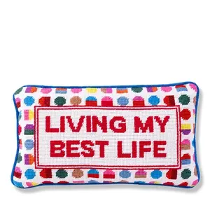 FURBISH Best Life Needlepoint Pillow, 15 X 9 - Multi