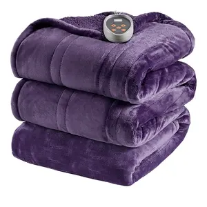 BEAUTYREST Heated Microlight To Berber Blanket, Full - Purple