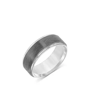 Bloomingdale'S Step-edge Band Ring - Gray/silver