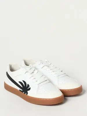 Palm Angels Leather Sneakers With Black Palm Motif