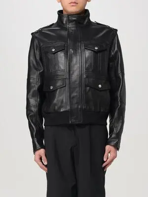 Balmain Leather Bomber Jacket - Black