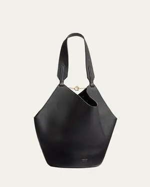 Khaite Lotus Small Calfskin Tote Bag - Black