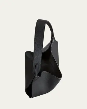 Khaite Lotus Small Calfskin Tote Bag - Black