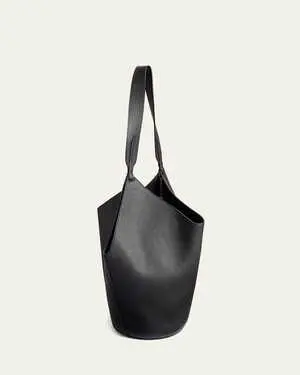 Khaite Lotus Small Calfskin Tote Bag - Black