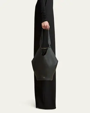 Khaite Lotus Small Calfskin Tote Bag - Black