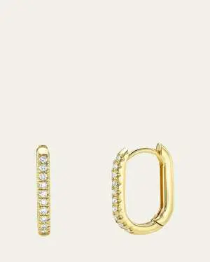ZOE LEV 14k Diamond Oval Hoop Earrings - Gold